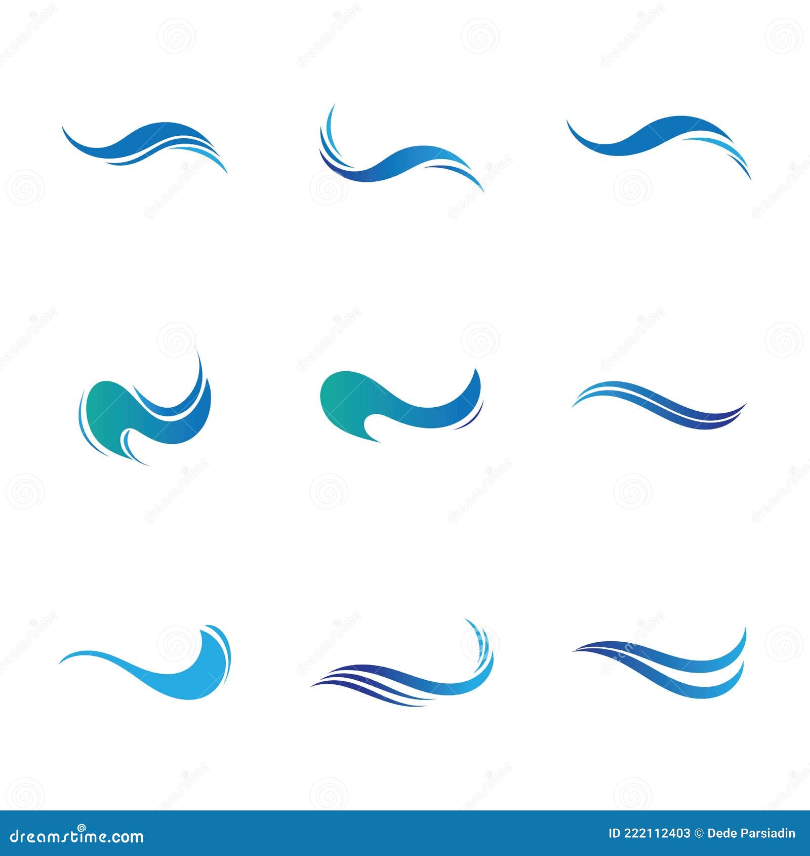 Water wave icon vector stock vector. Illustration of vector - 222112403