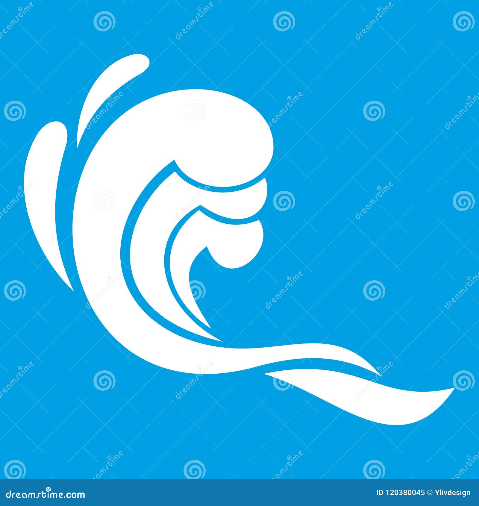 Water wave icon white stock vector. Illustration of curve - 120380045