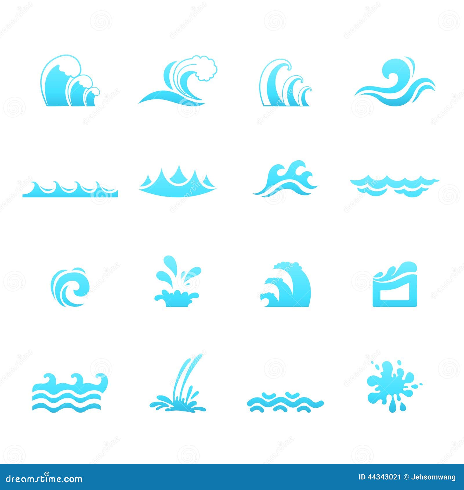 Water wave icons stock vector. Illustration of splashing - 44343021