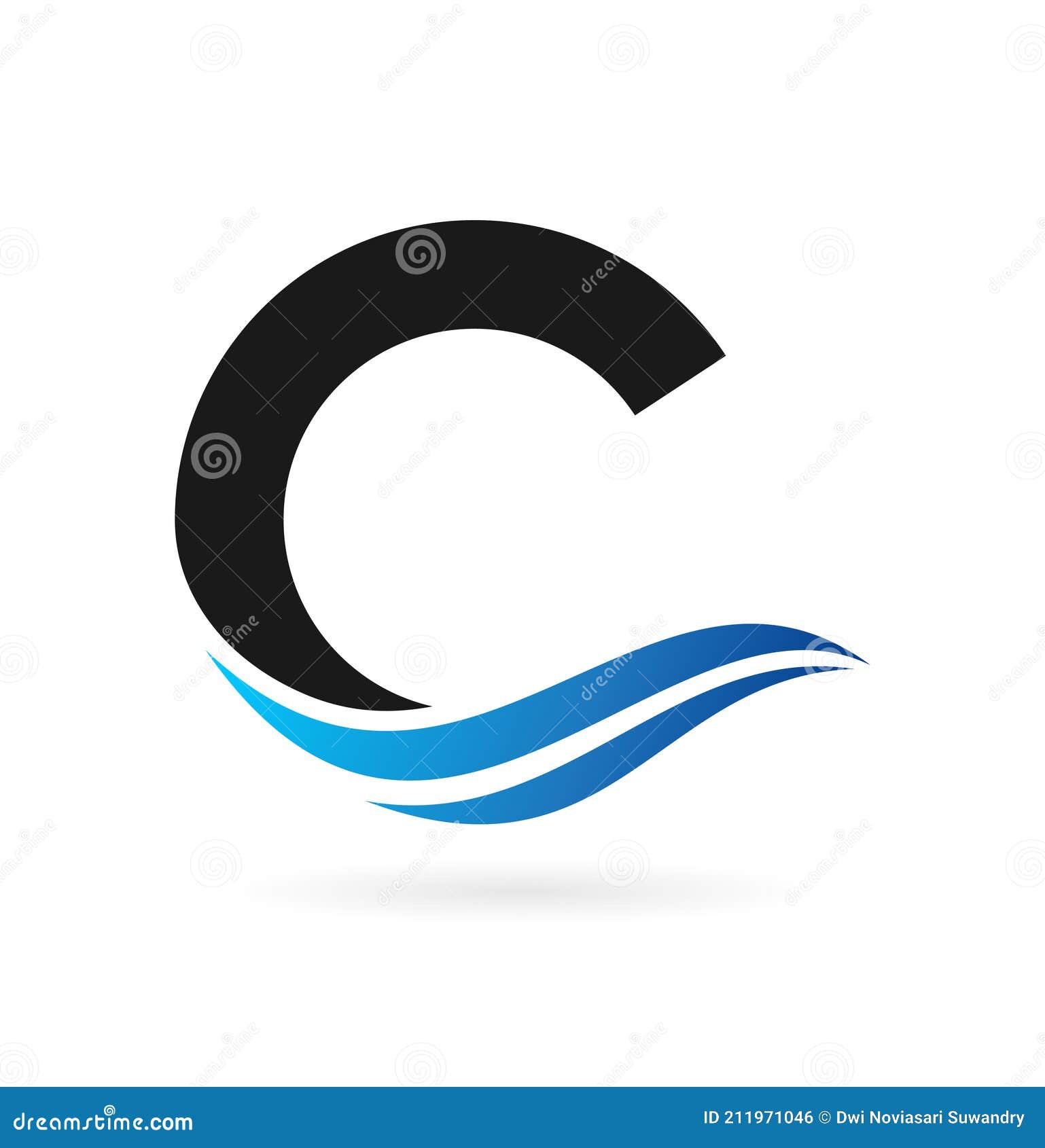 Letter C Water Wave Logo Vector Icon Stock Vector - Illustration of ...