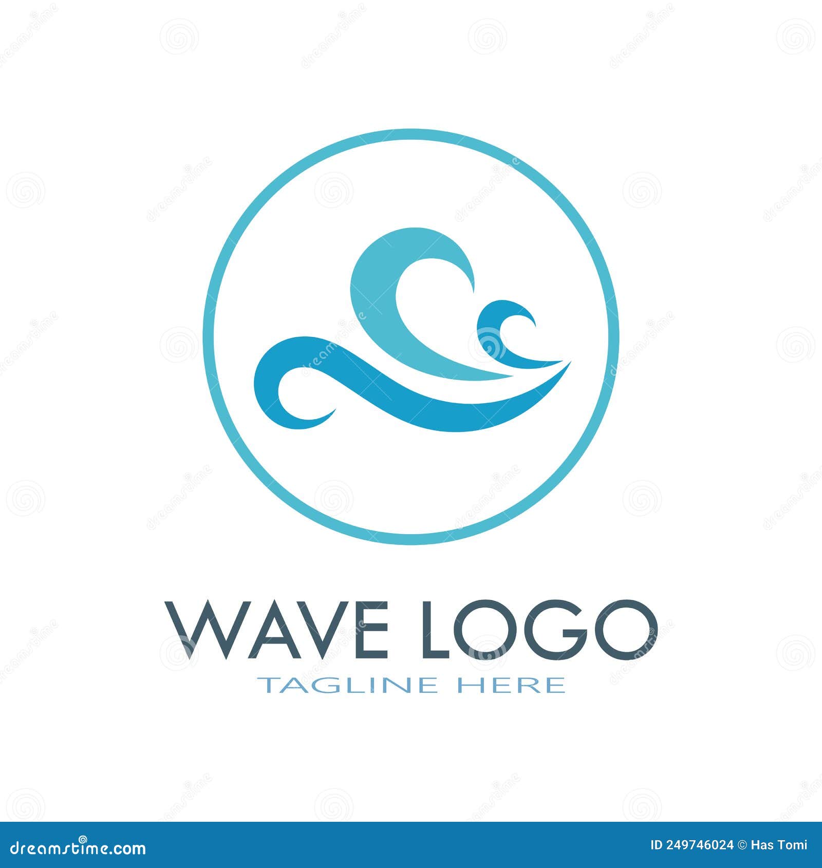 Water Wave Logo Design Template Stock Vector - Illustration of vector ...