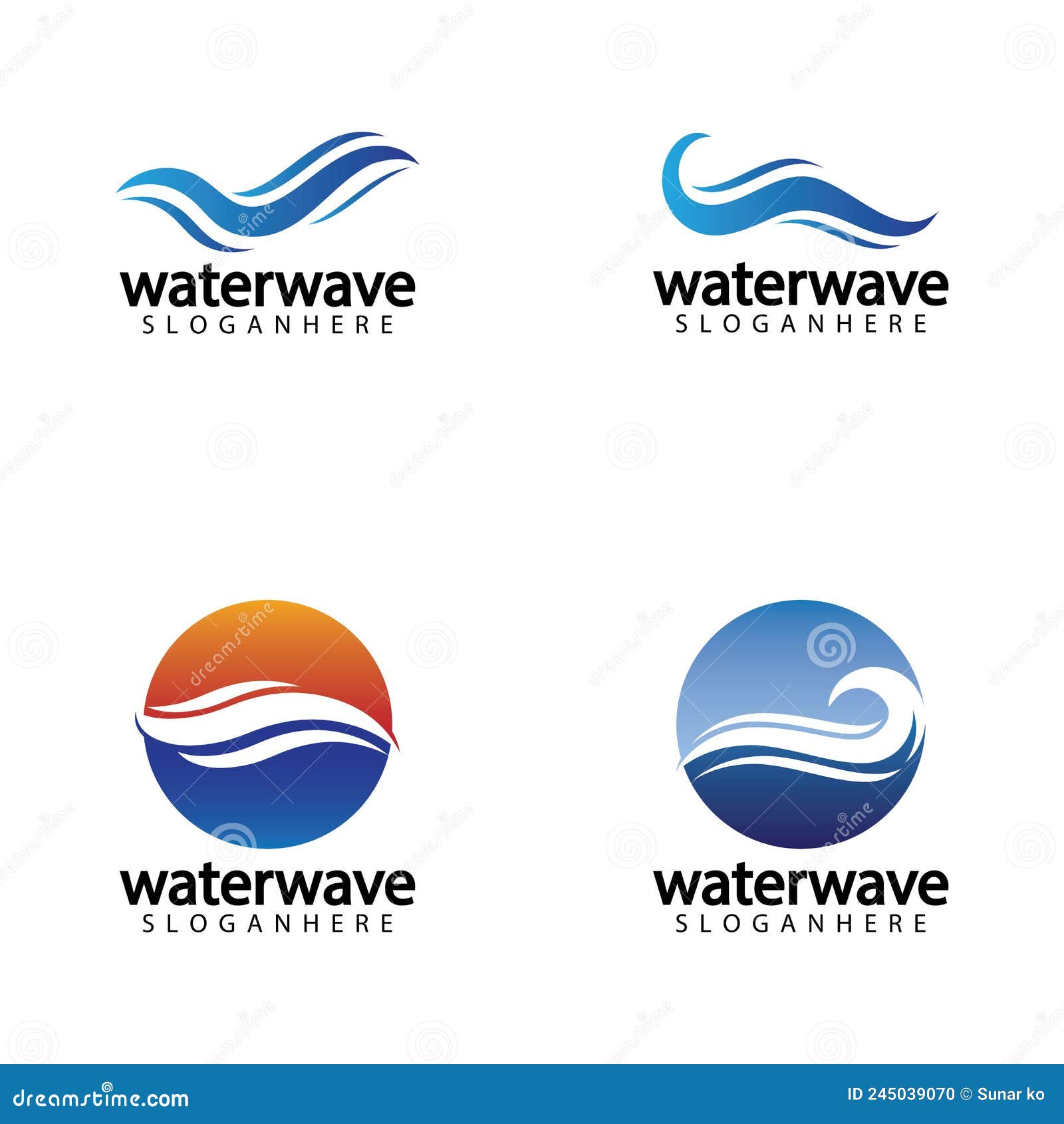 Water Wave Logo Design Template Stock Illustration - Illustration of ...