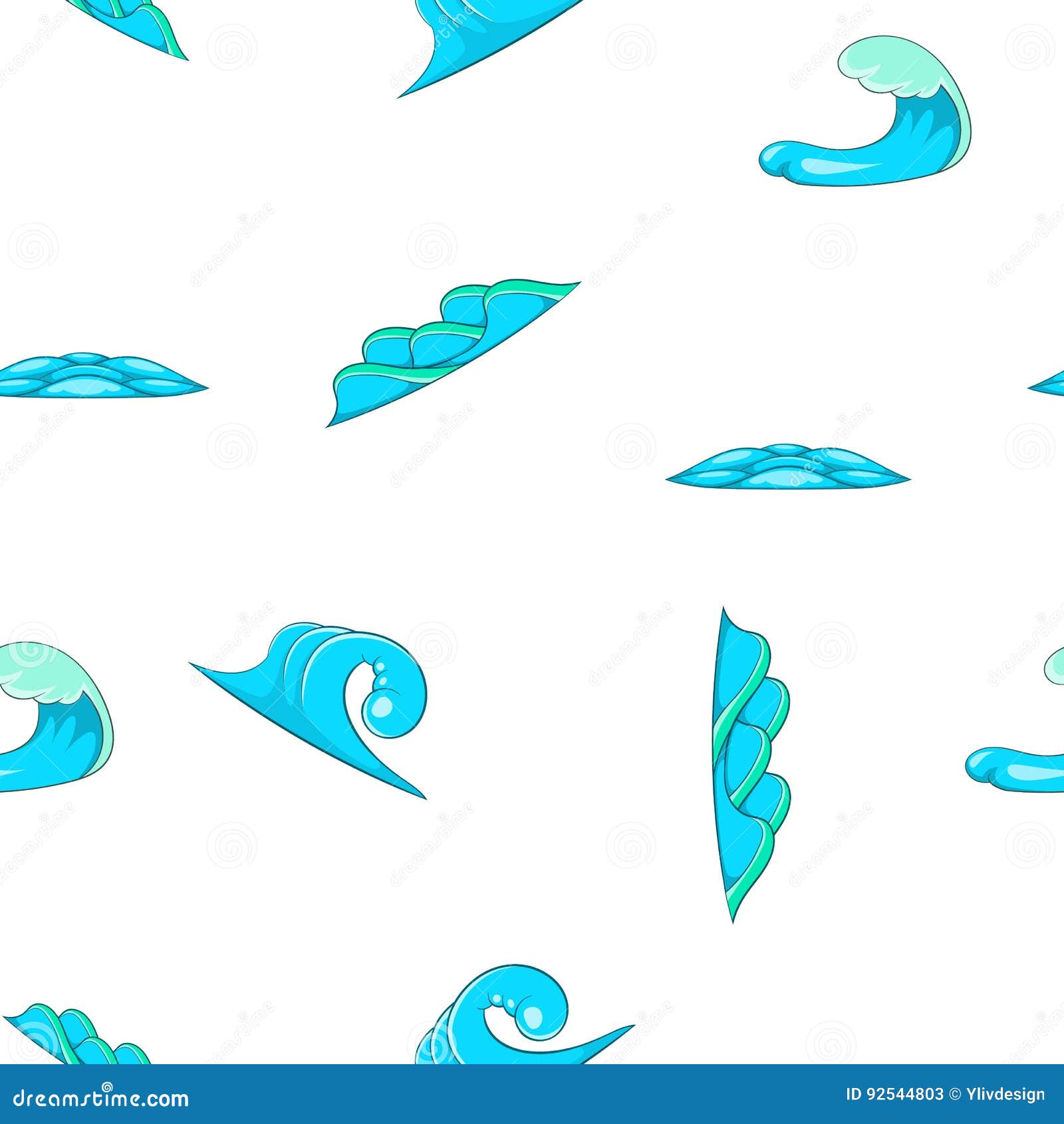Water Wave Pattern, Cartoon Style Stock Vector - Illustration of ...