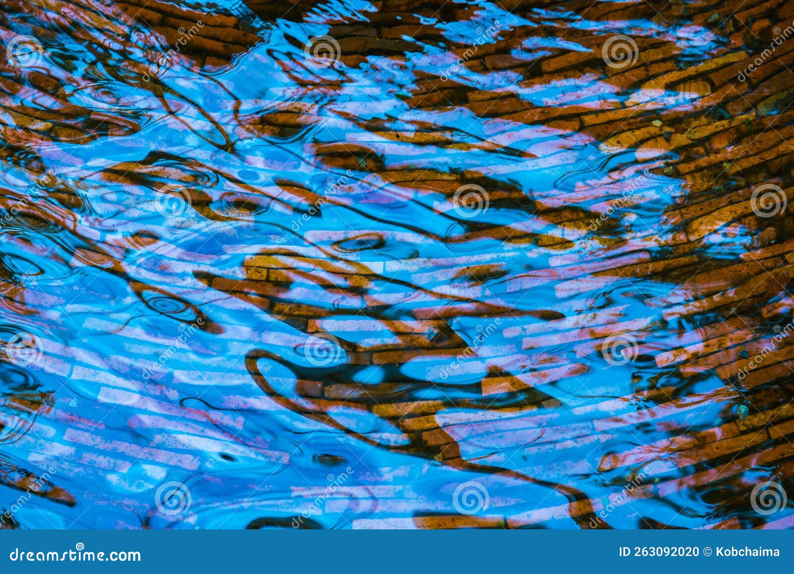 Water wave in pond stock photo. Image of bright, brick - 263092020