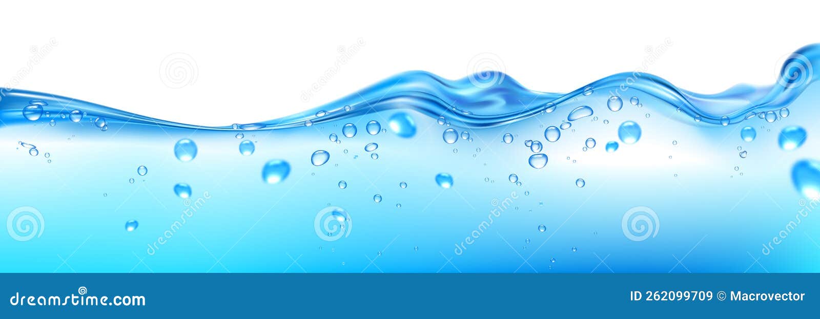 Water Wave Realistic Illustration Stock Vector - Illustration of ripple, river: 262099709