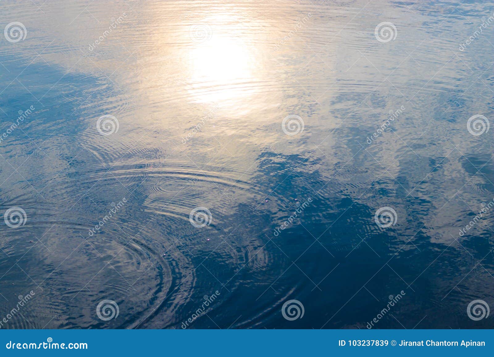 Water Wave with Reflection of Clouds and Sunset Stock Image - Image of ...