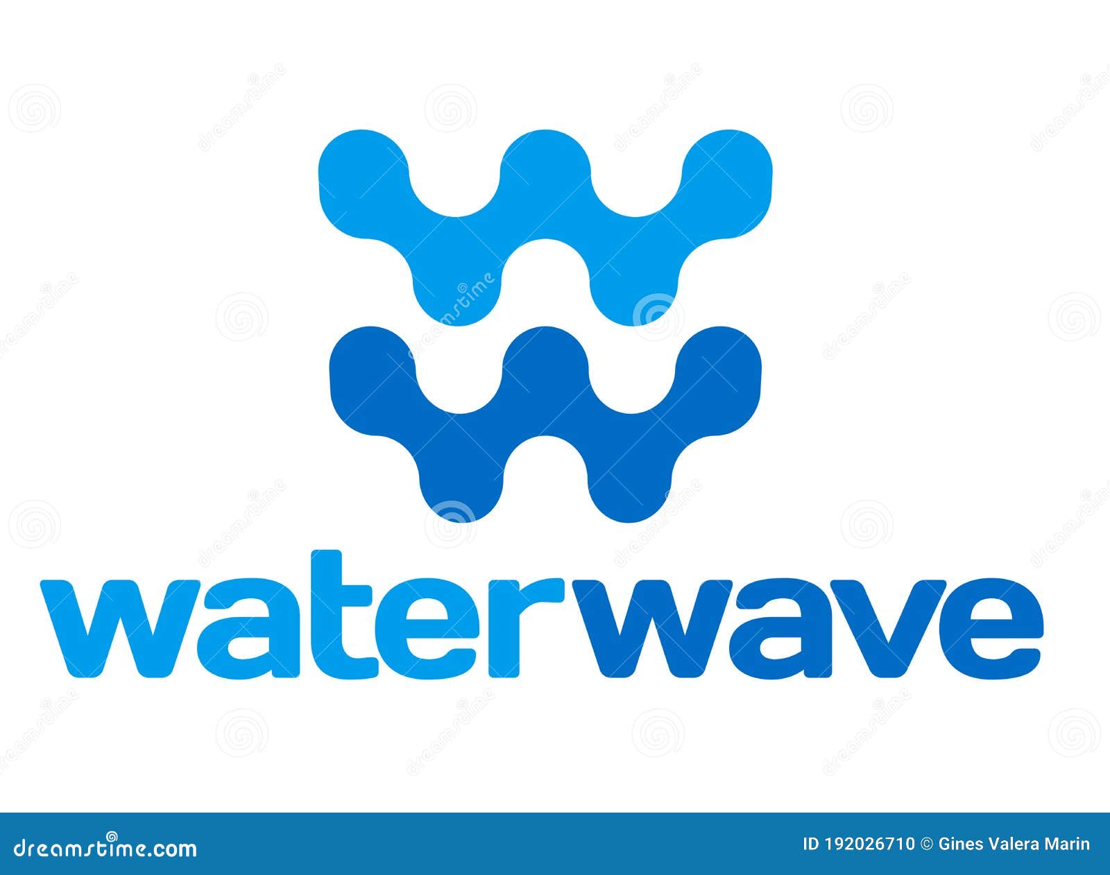 Water Wave Sign or Symbol in Blue Tones. Isolated Stock Illustration ...