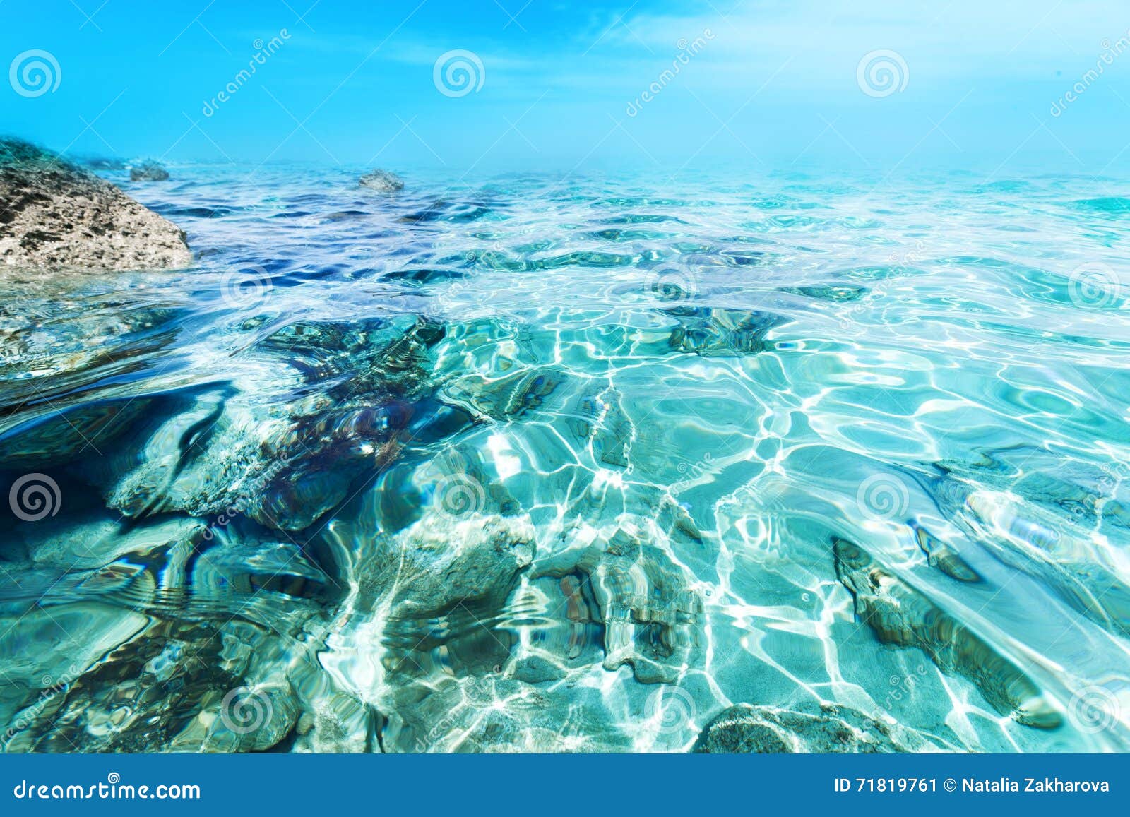 Water Wave Splash Background / Underwater View of the Sea Surface with ...