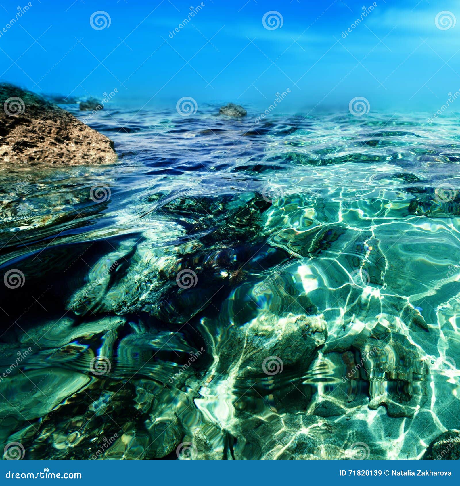 Water Wave Splash Background / Underwater View of the Sea Surface with ...