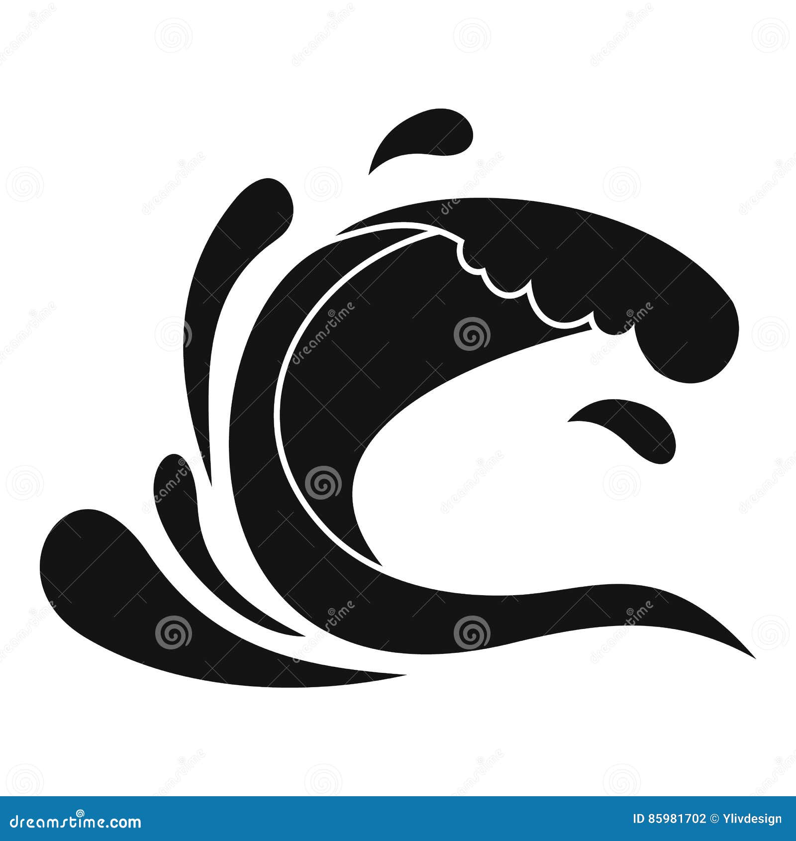 Water Wave Splash Icon, Simple Style Stock Vector - Illustration of ...