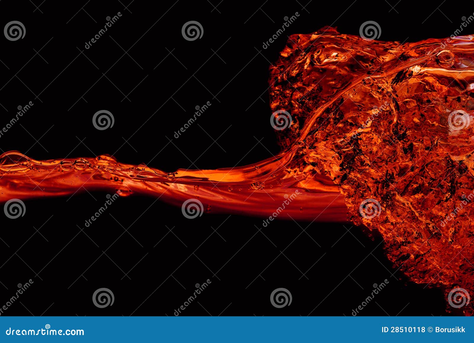 Water Wave and Splash Red Color on a Black Background Stock Photo ...