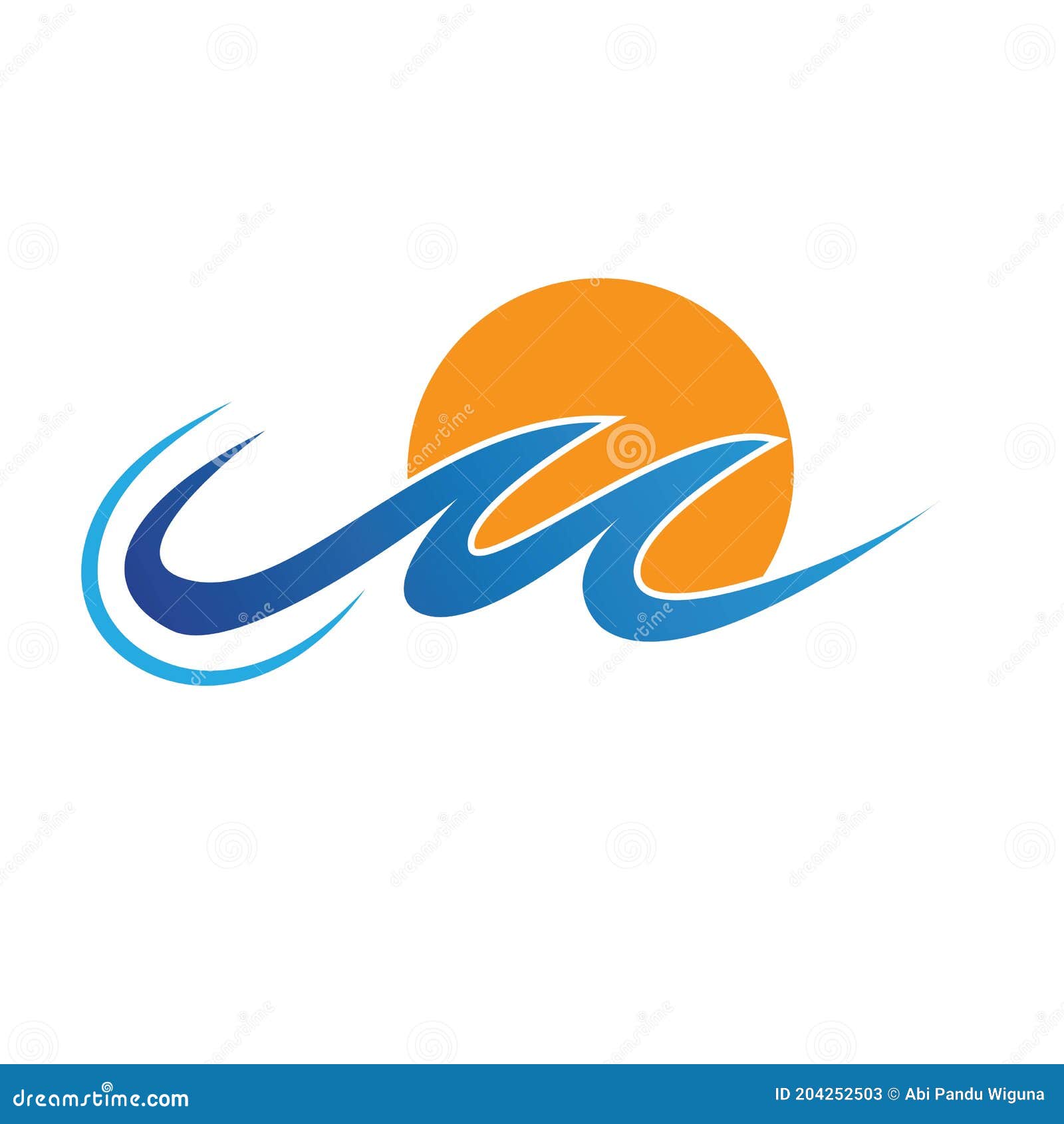 Water Wave and Sun Logo and Symbol Stock Vector - Illustration of ocean ...