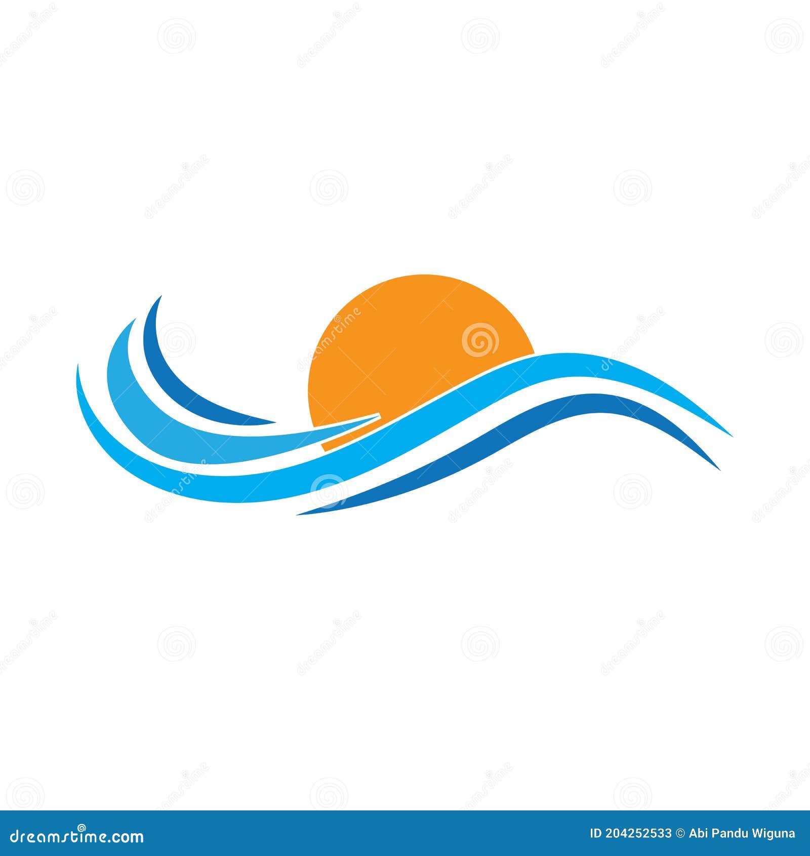 Water Wave and Sun Logo and Symbol Stock Illustration - Illustration of ...