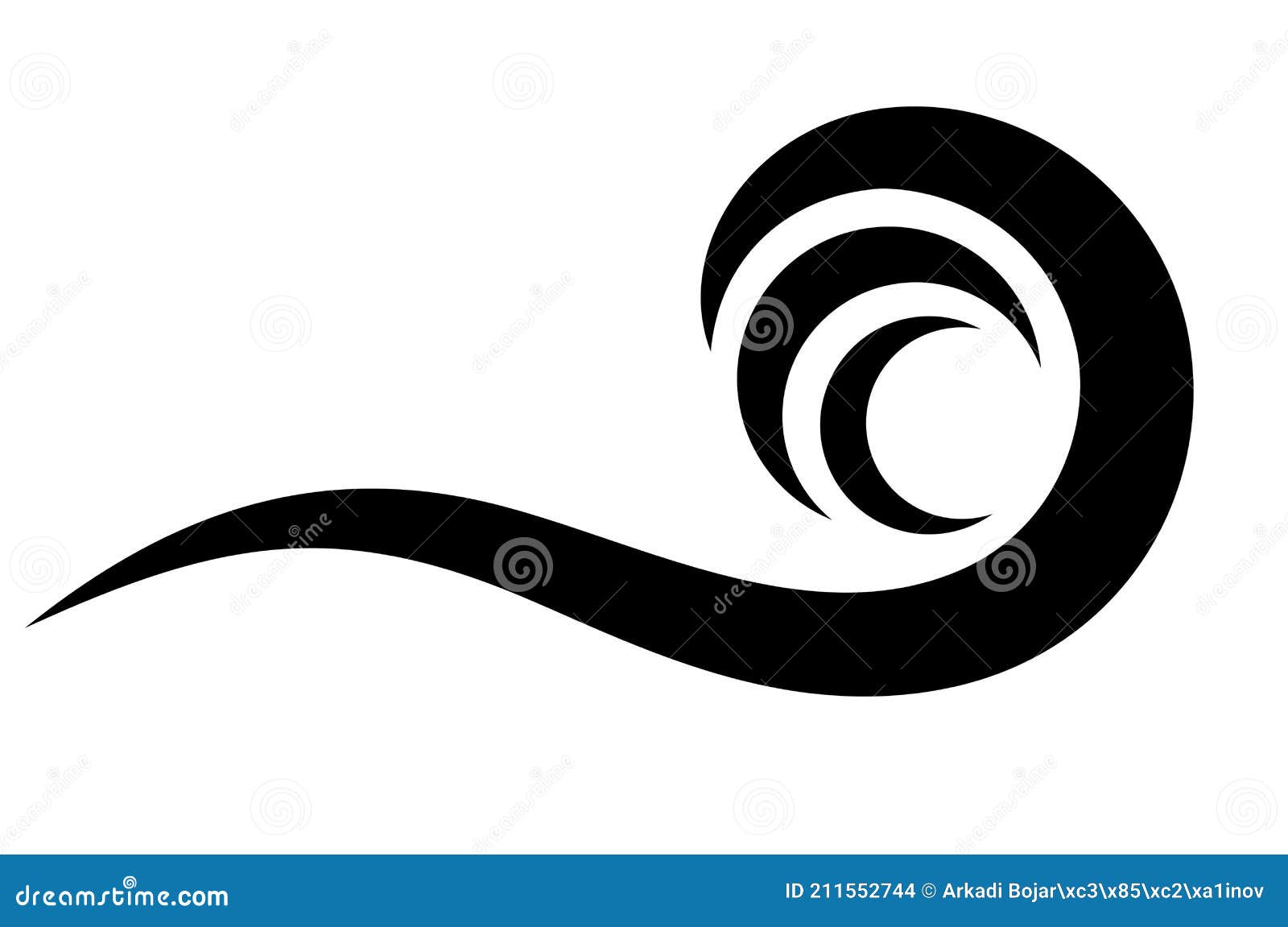 Water Wave Swirl Vector Icon Stock Vector - Illustration of breeze ...
