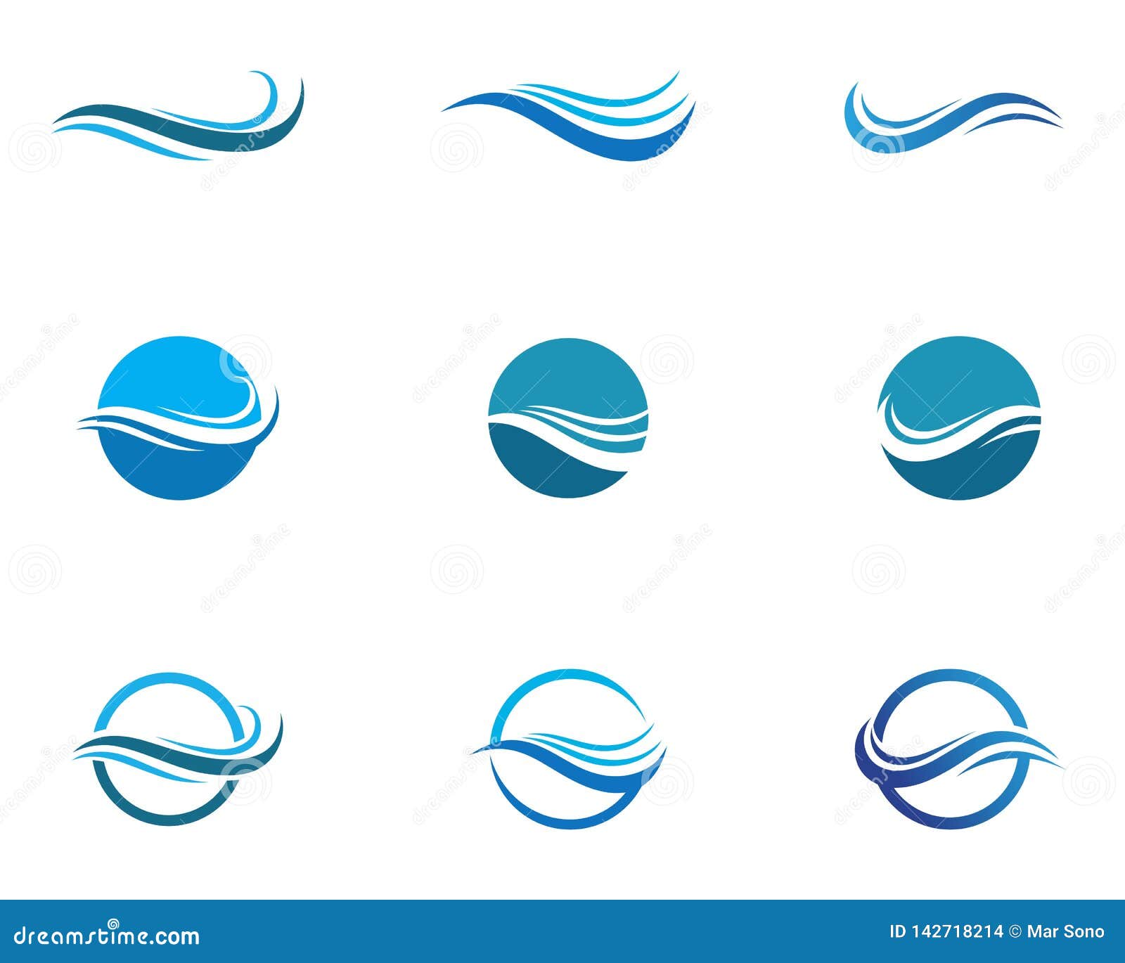 Water Wave Symbol and Icon Logo Template Vectors Stock Vector ...