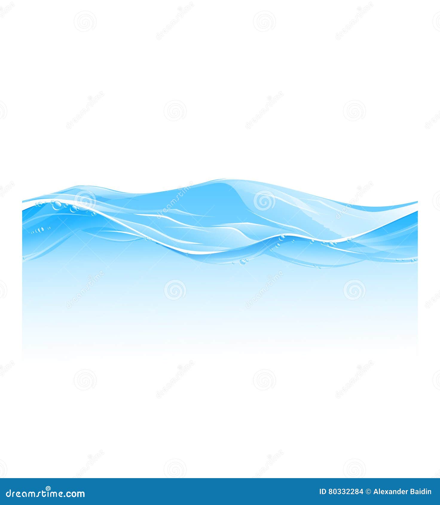 Water Wave Transparent Surface, Looped Seamless Illustration Stock ...