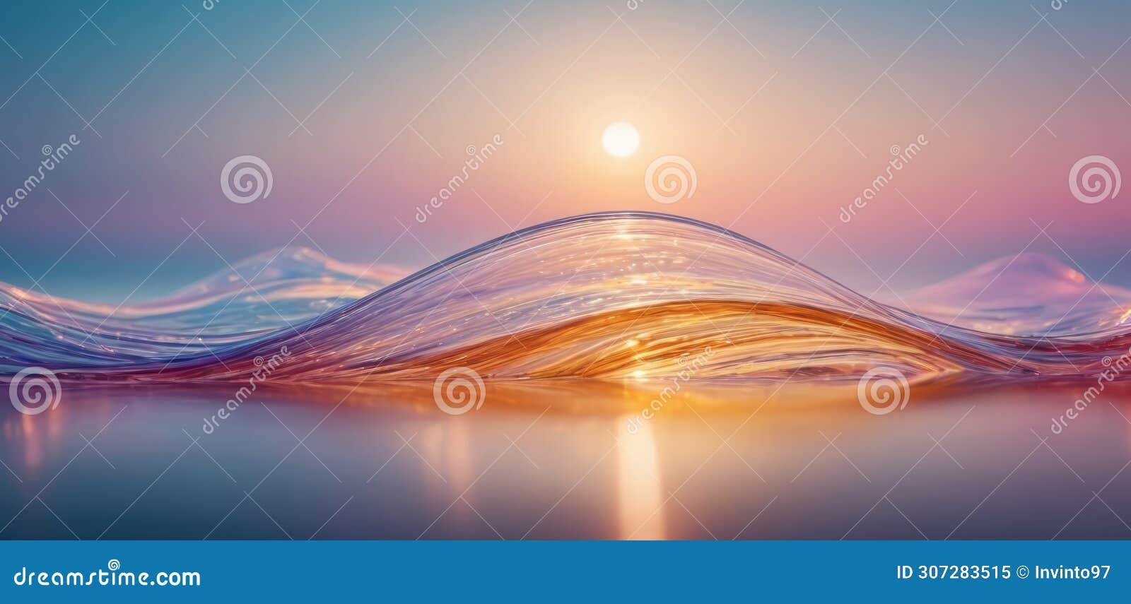 Water Waves As a Soft Pastel Gradient Stock Illustration - Illustration ...