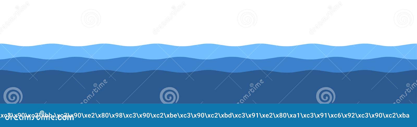 Water Waves Background. Sea, Ocean or River Concept. Flat Style. Vector ...
