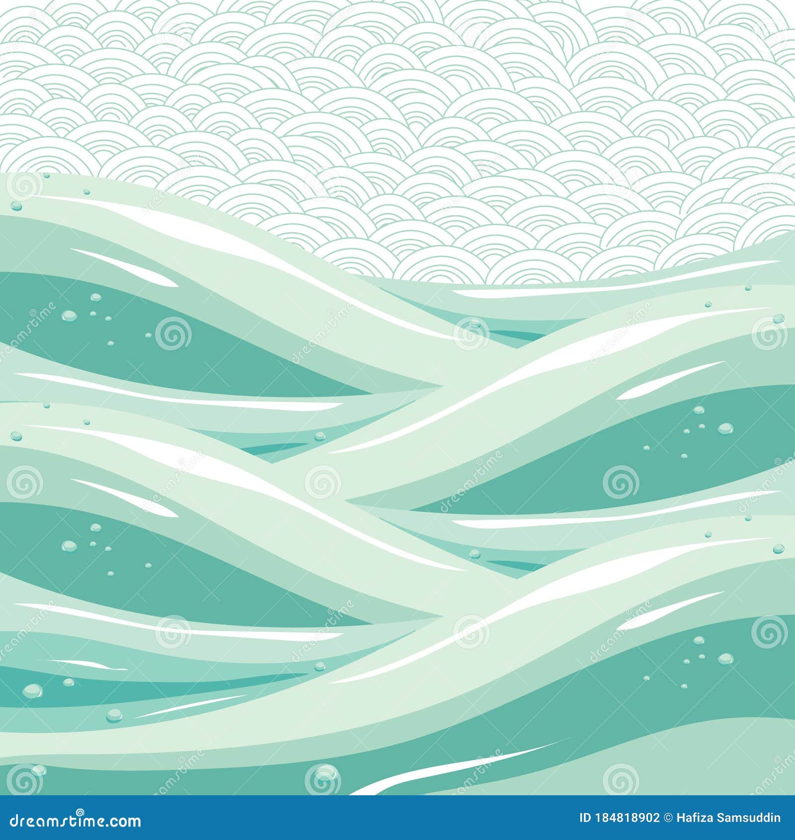 Water Waves Background. Vector Illustration Decorative Background ...