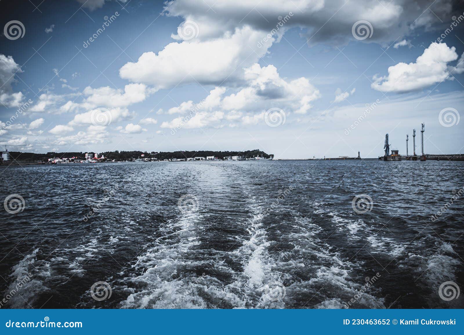 Water Waves Behind the Ship at Sea Stock Photo - Image of waves ...