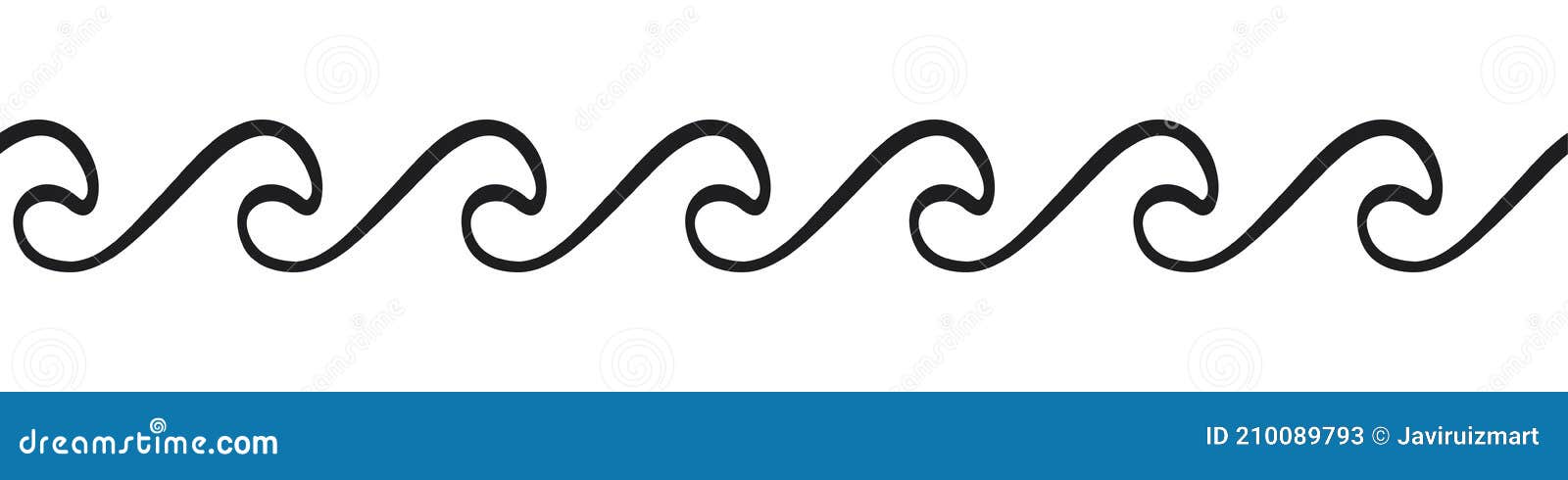 Water waves border stock vector. Illustration of sailing - 210089793
