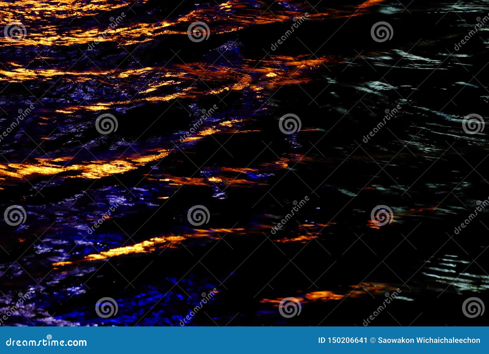 Blurred Colorful Lights Reflection on River Surface Stock Image - Image ...
