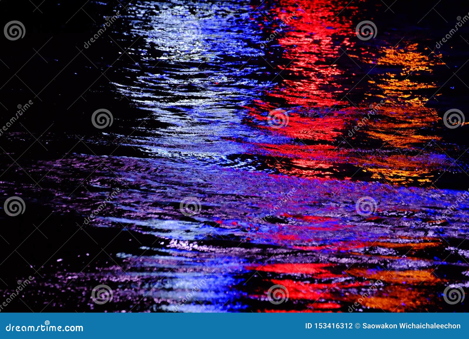 Blurred Colorful Light Reflection On River Surface Stock Photo - Image ...