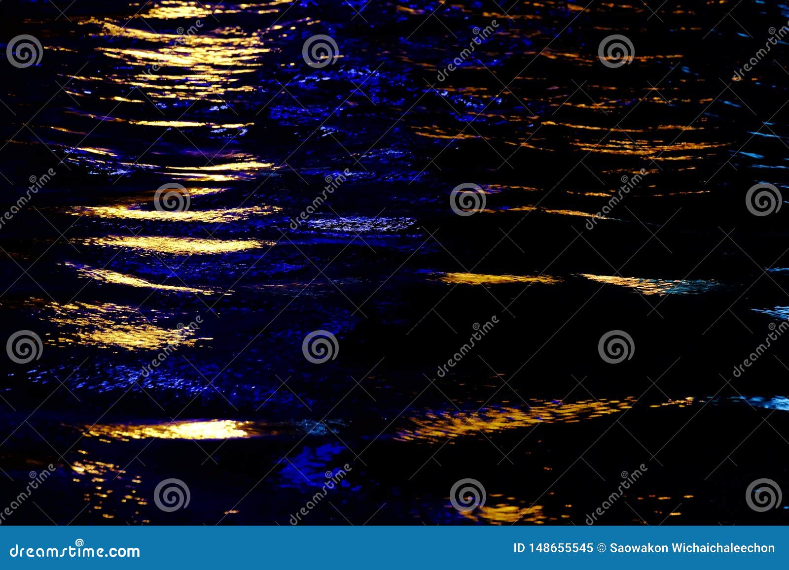 Blurred Colorful Lights Reflection on River Surface Stock Image - Image ...