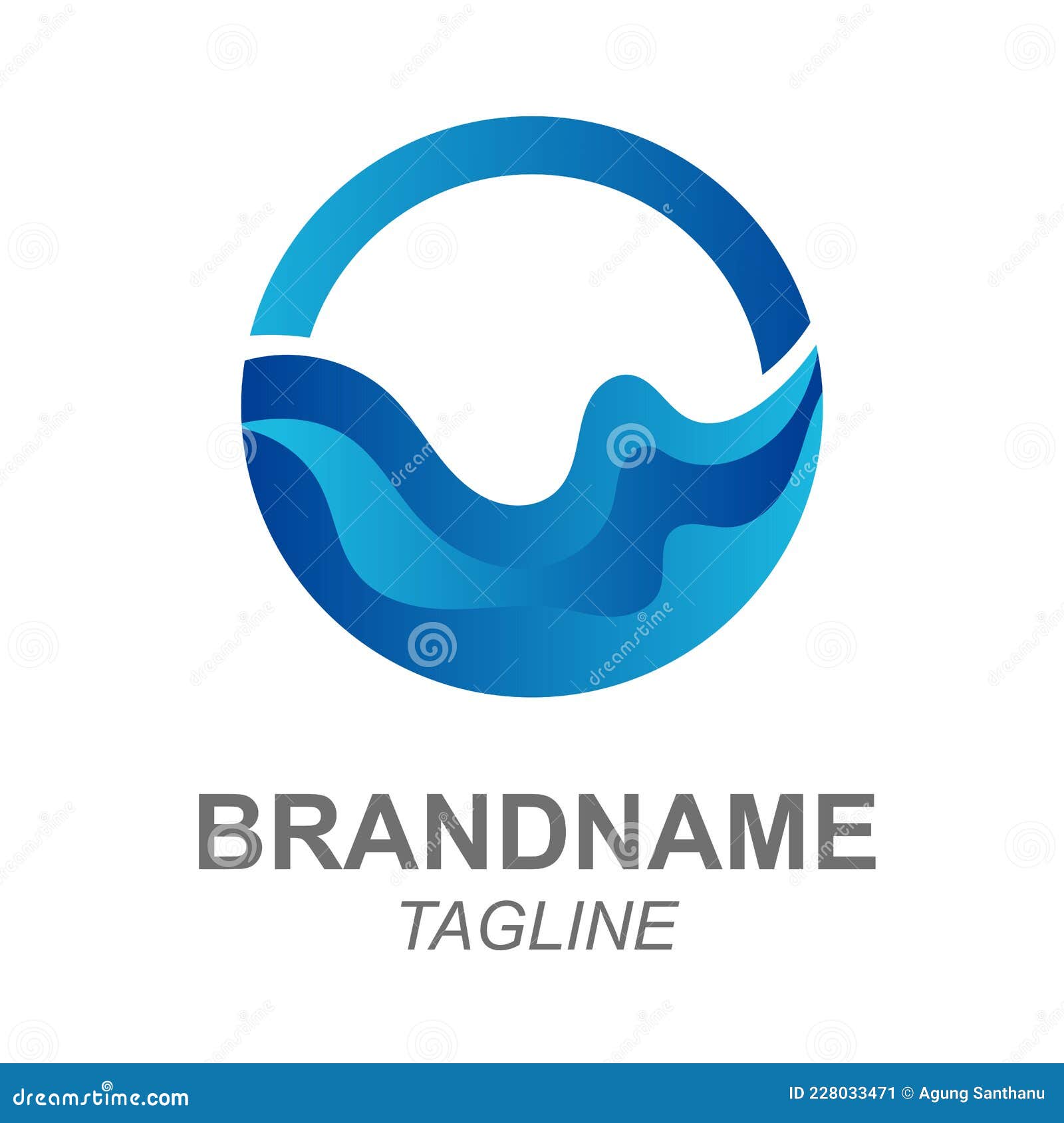 Logos Colored Water Aqua Splashes Nature Symbols Blue Gradient Colored ...