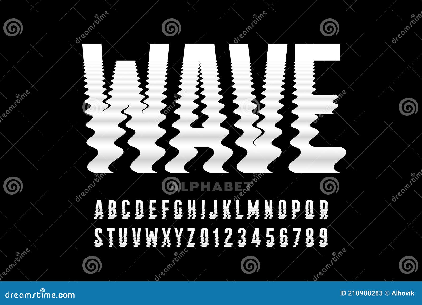 Water Waves Style Font Design Stock Vector - Illustration of letter ...