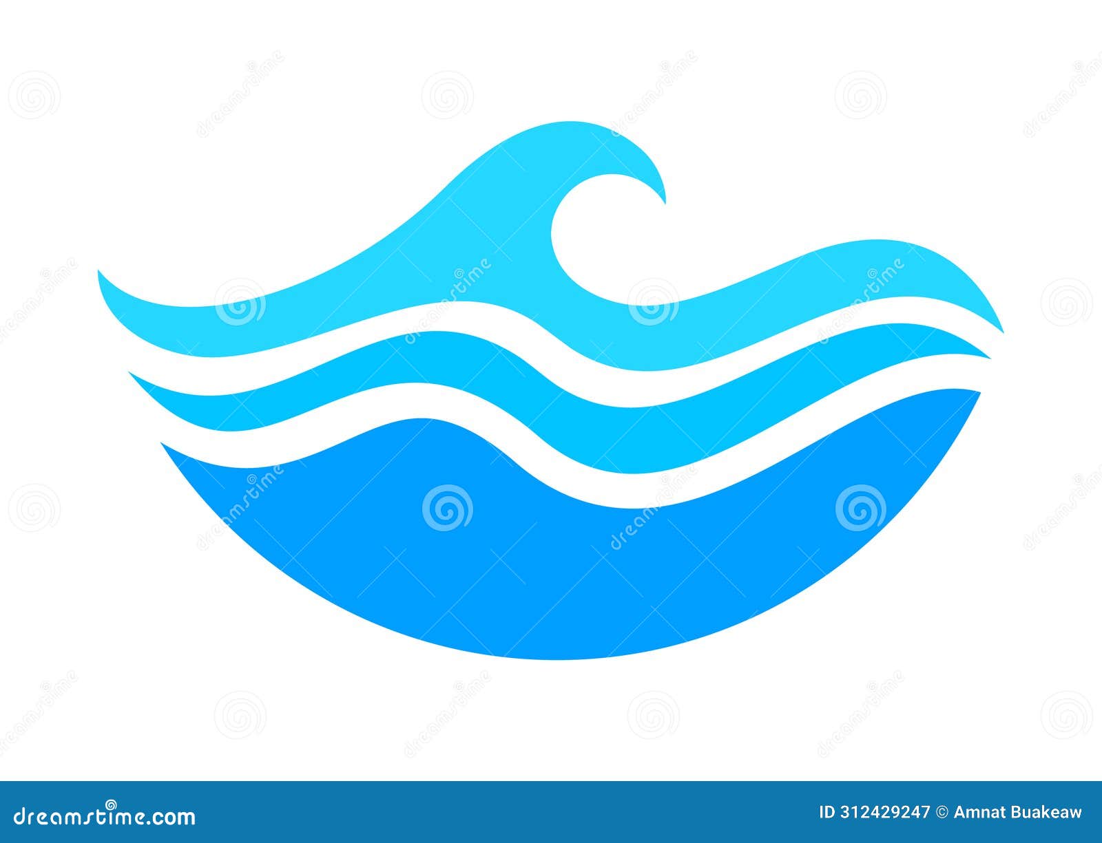 Water Waves Symbol, Wave Water Ripple Flow for Graphic, Water Splash ...