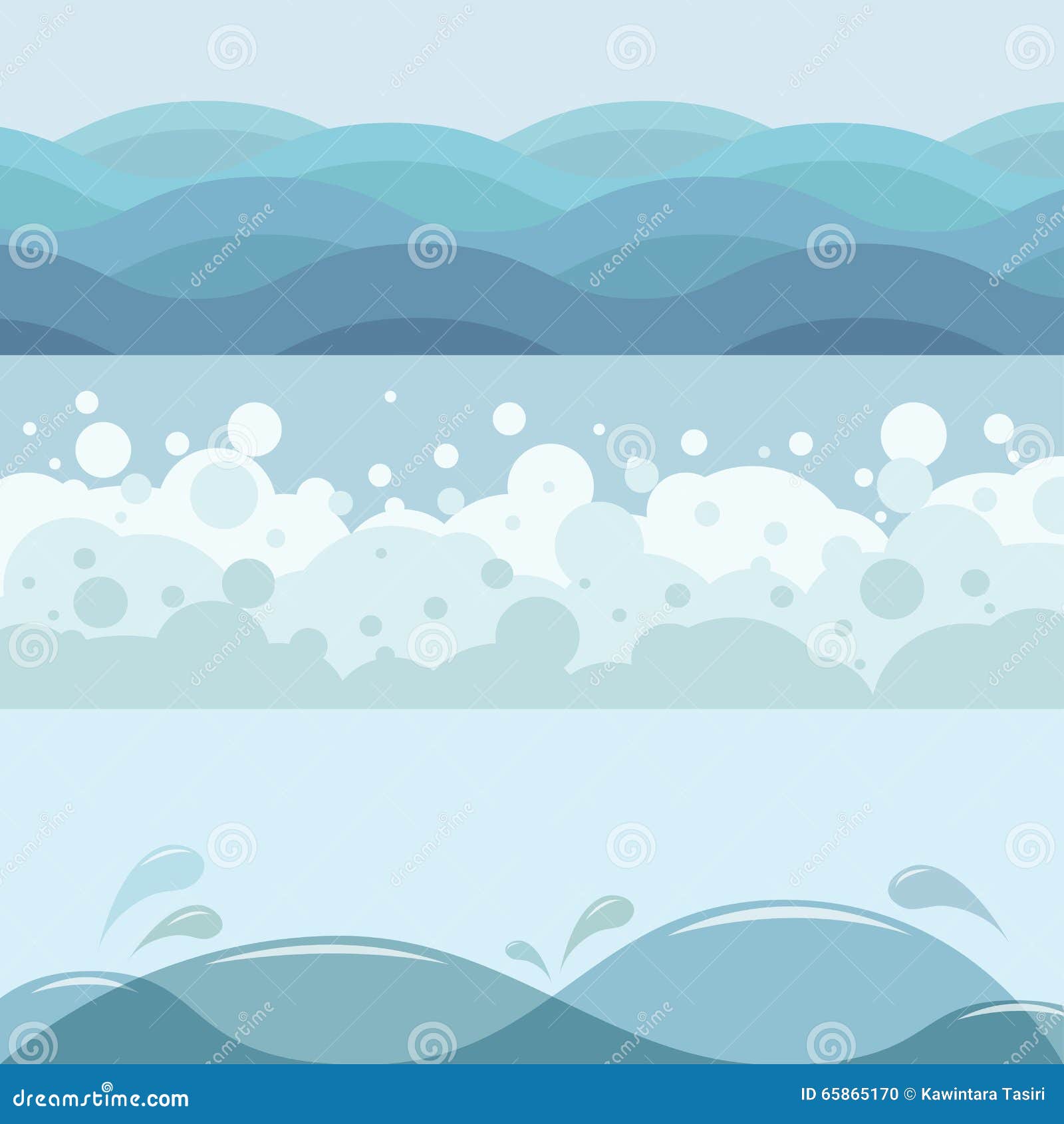 Water waves stock vector. Illustration of waves, marine - 65865170