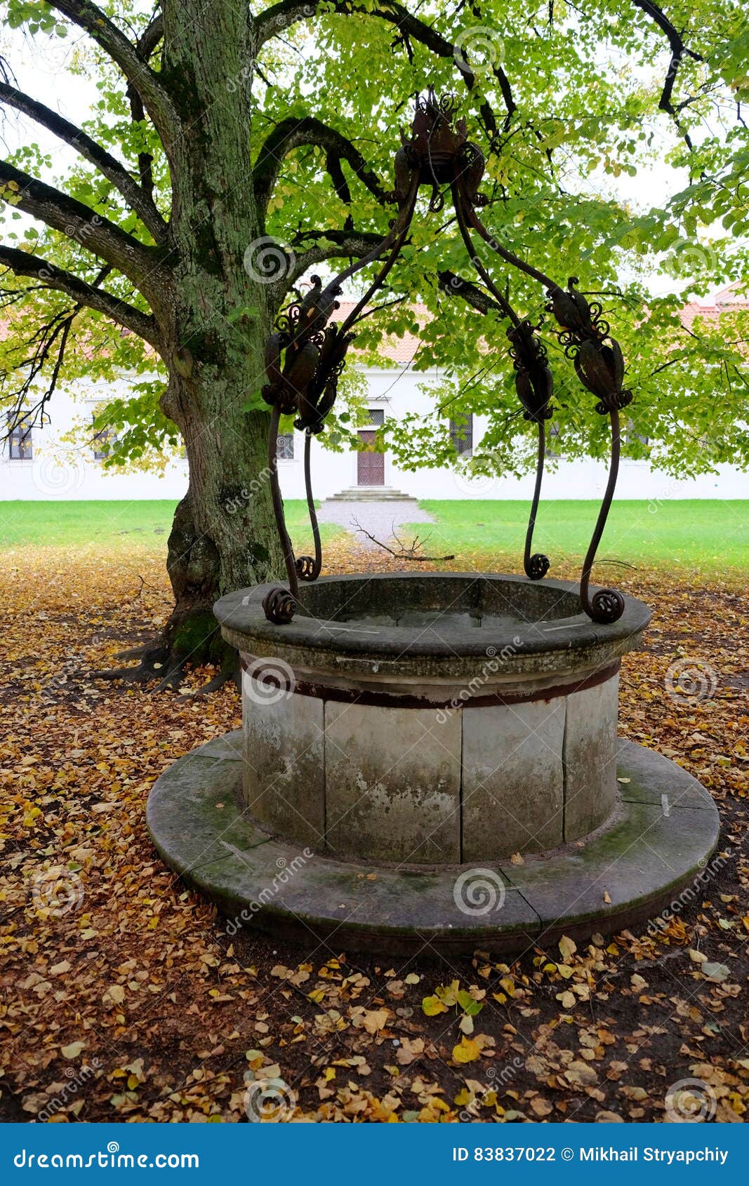 Water well in autumn. stock photo. Image of metal, spring - 83837022