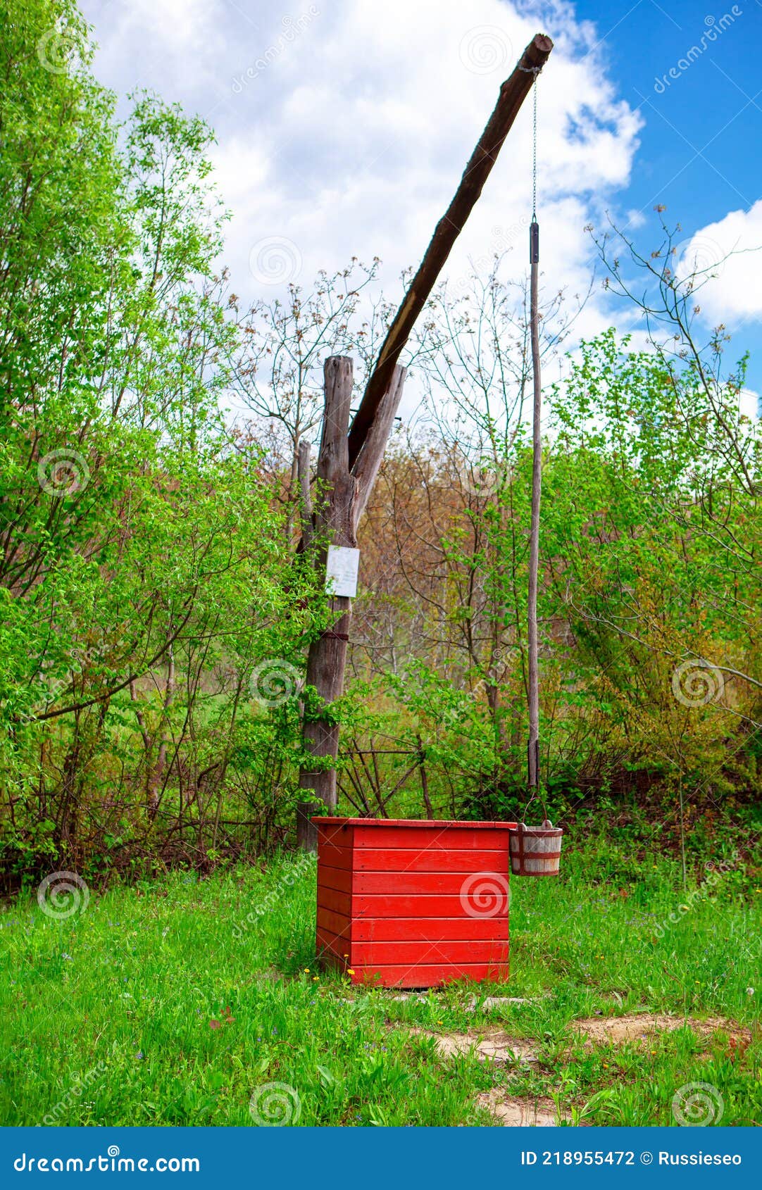 Water Well Construction in Old Style Stock Photo - Image of scene ...
