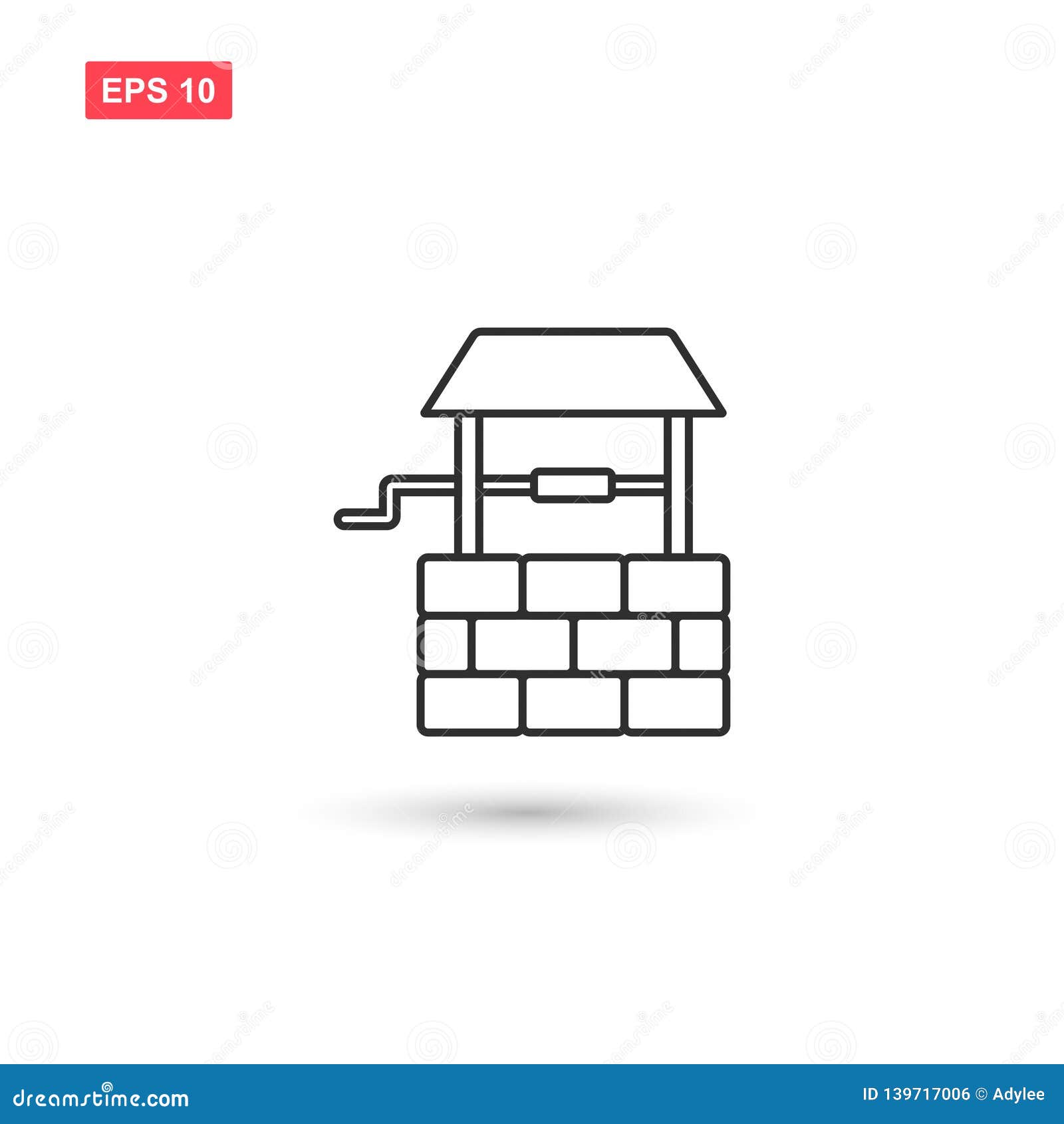 Water Well Icon Vector Design Isolated Stock Vector - Illustration of ...