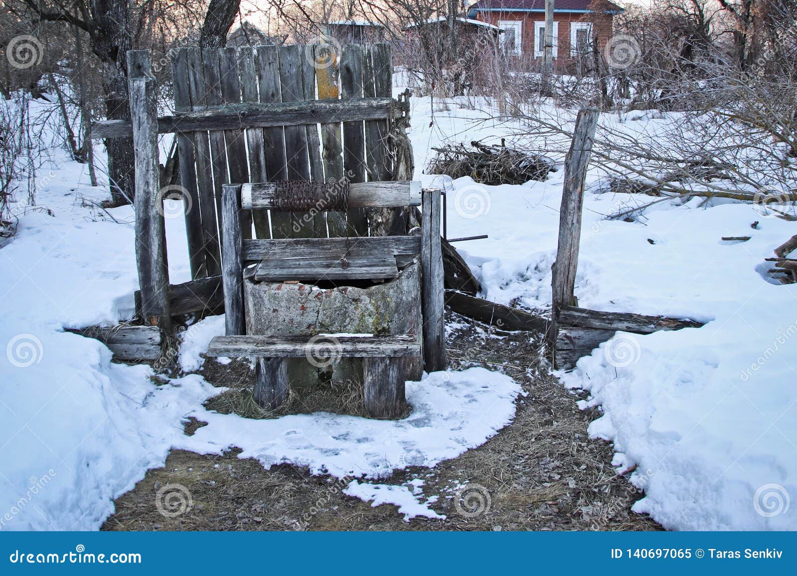 Water well old rustic. stock image. Image of isolated - 140697065