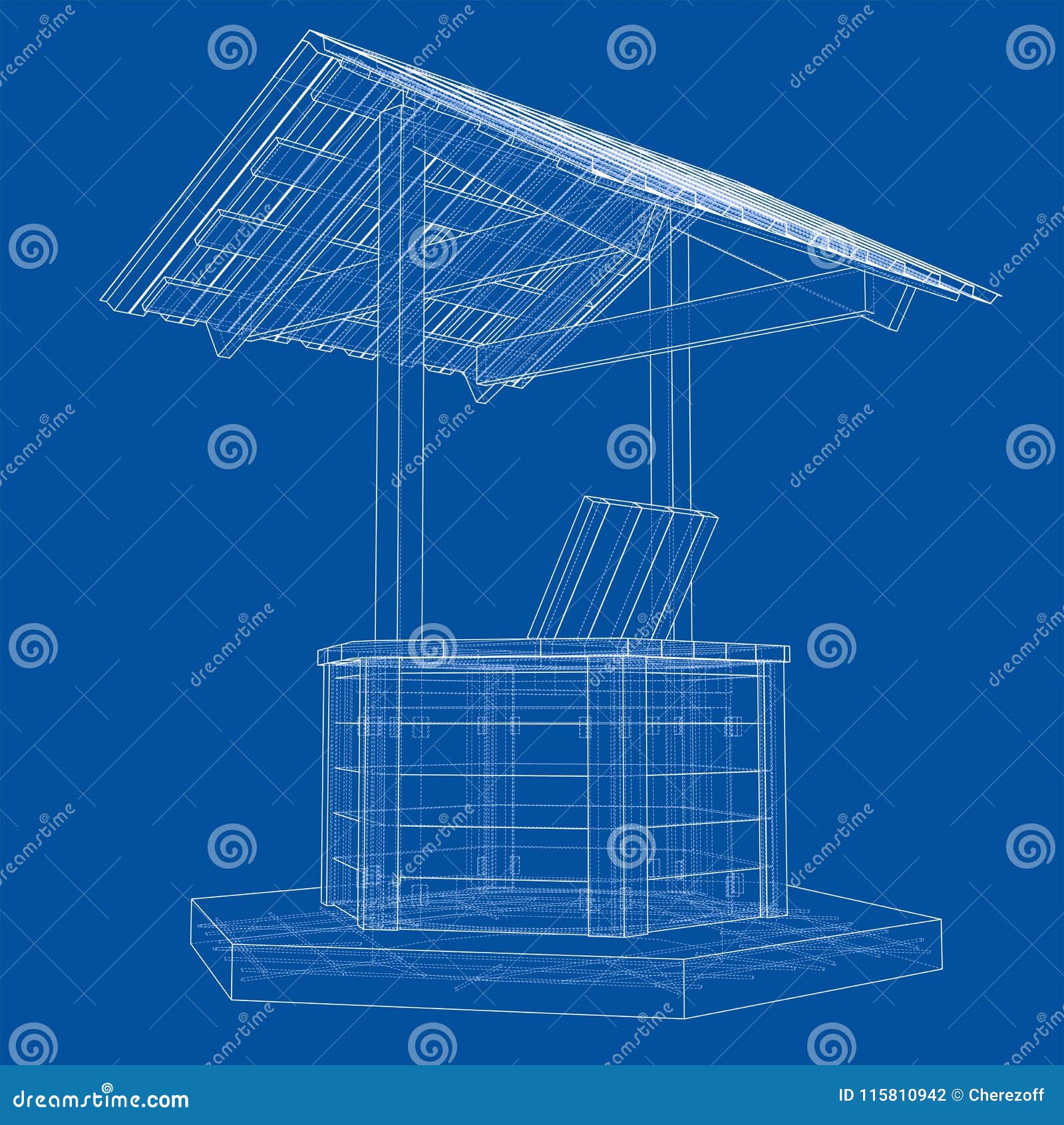 Water Well project. Vector stock vector. Illustration of retro - 115810942