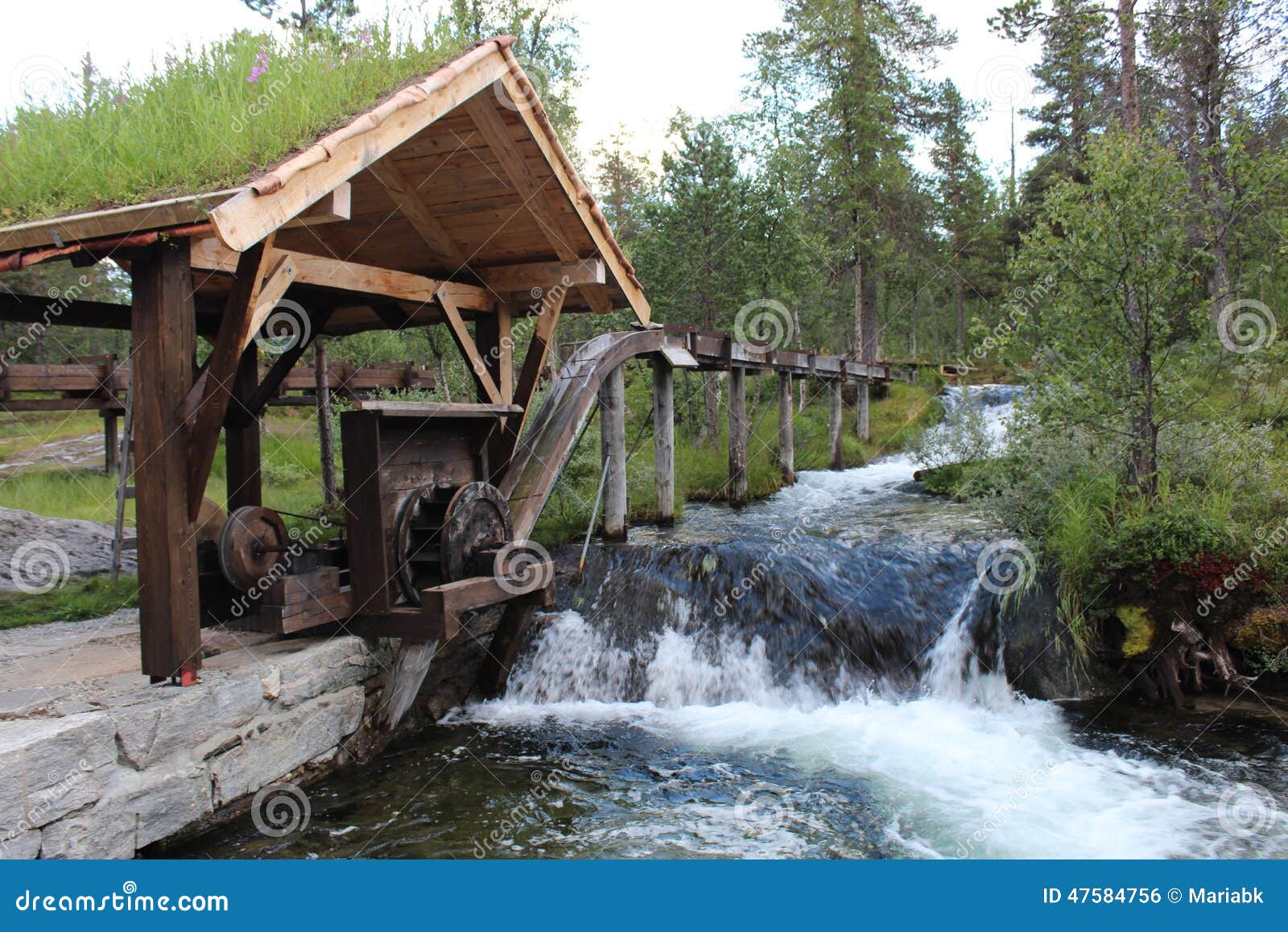 Water-wheel in Board Sawmill. Stock Photo - Image of lumber, power ...