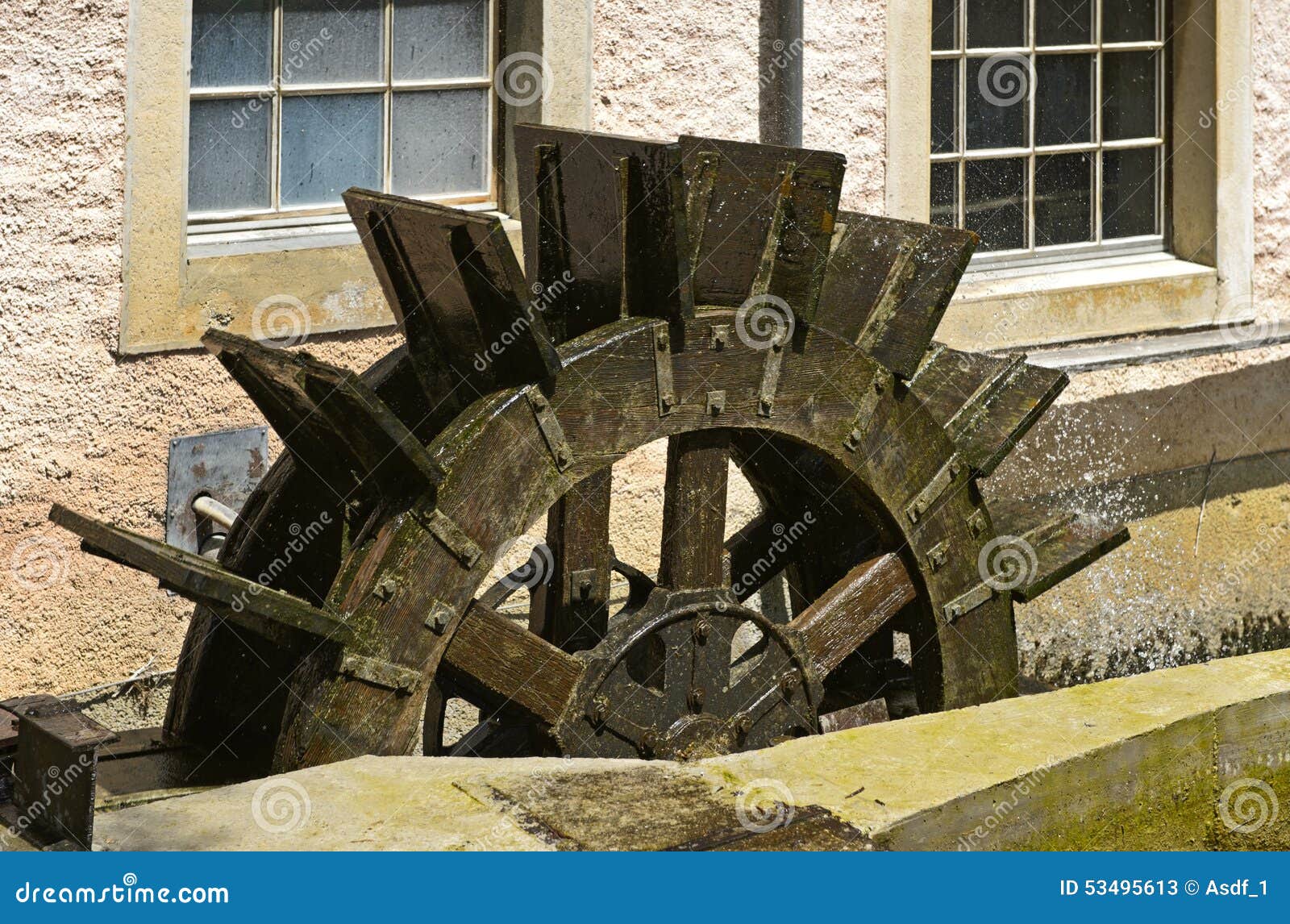 Water wheel stock image. Image of traction, switzerland - 53495613