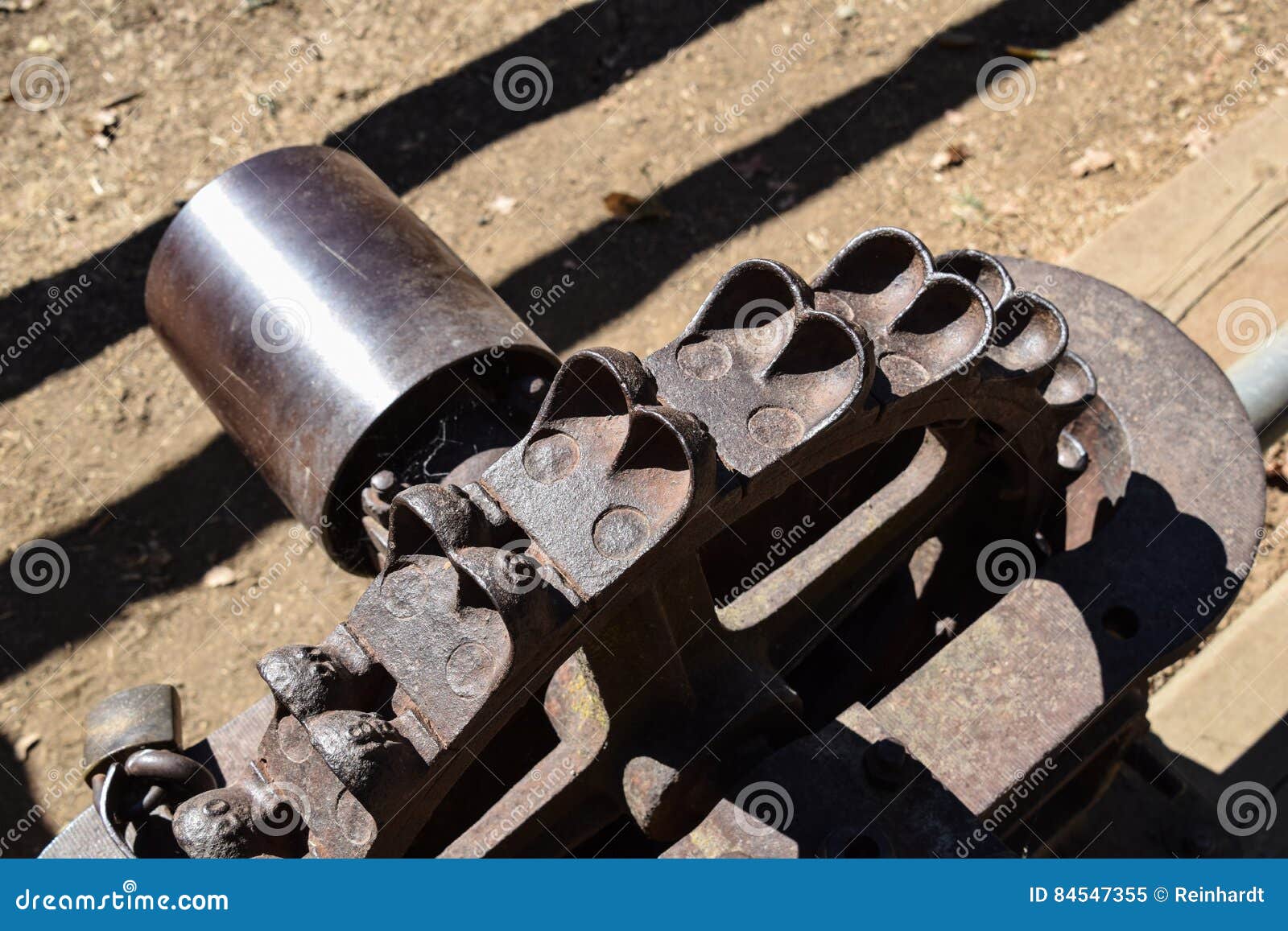 Water wheel, iron buckets stock image. Image of power - 84547355