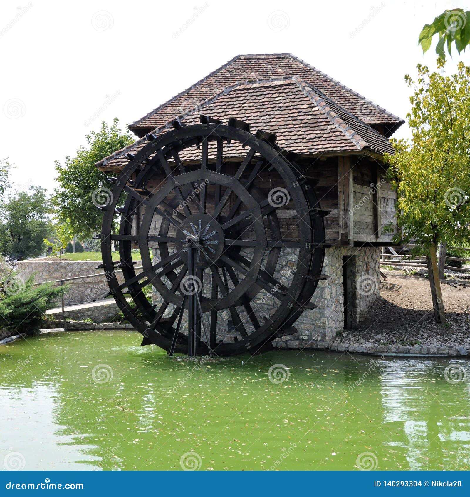 Water Wheel Water Mill. Vintage Machinery in Use Stock Photo - Image of ...