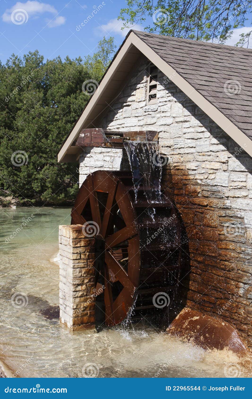 Water Wheel turning stock photo. Image of outside, working - 22965544