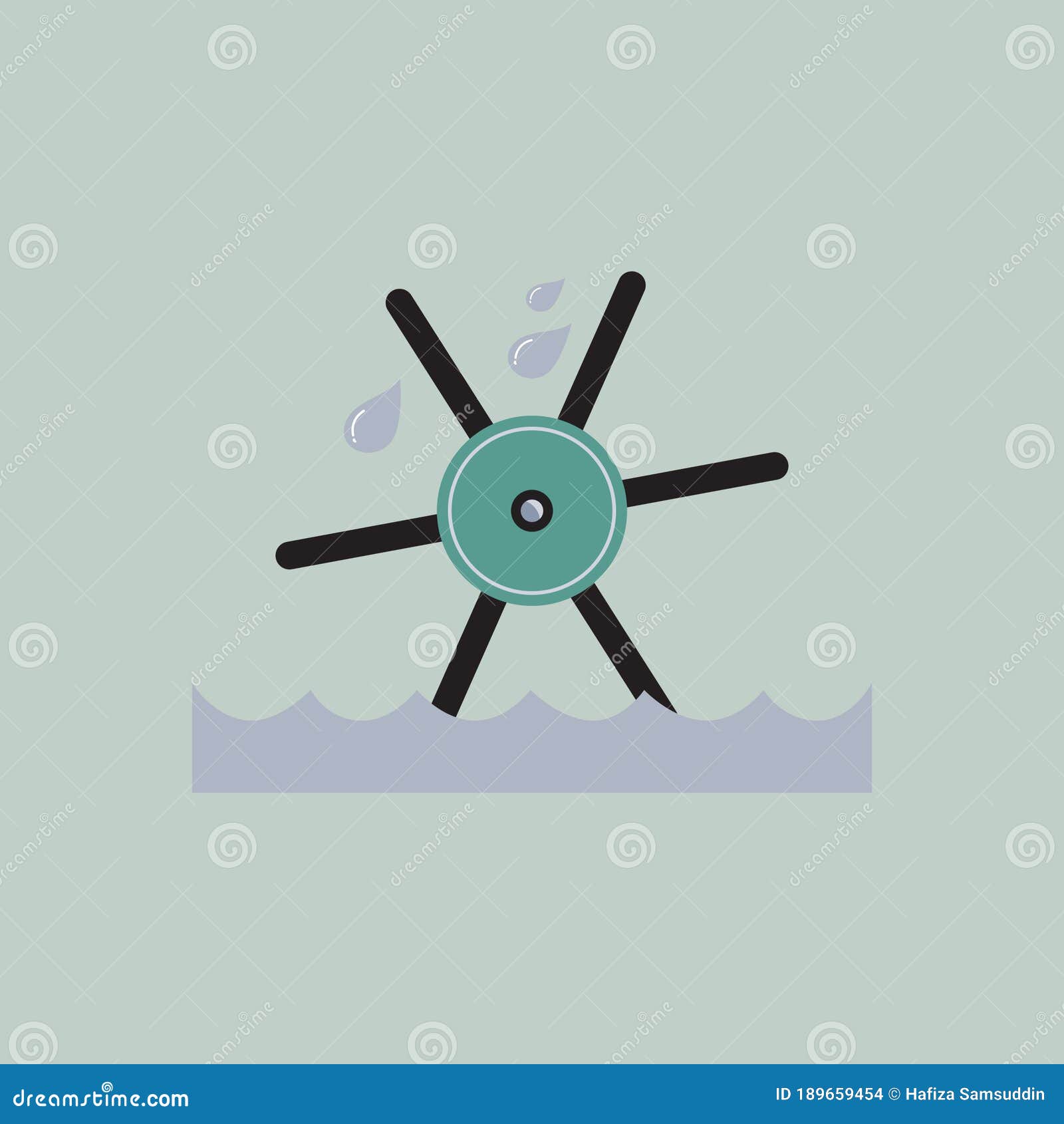 Water Wheel. Vector Illustration Decorative Design Stock Vector ...