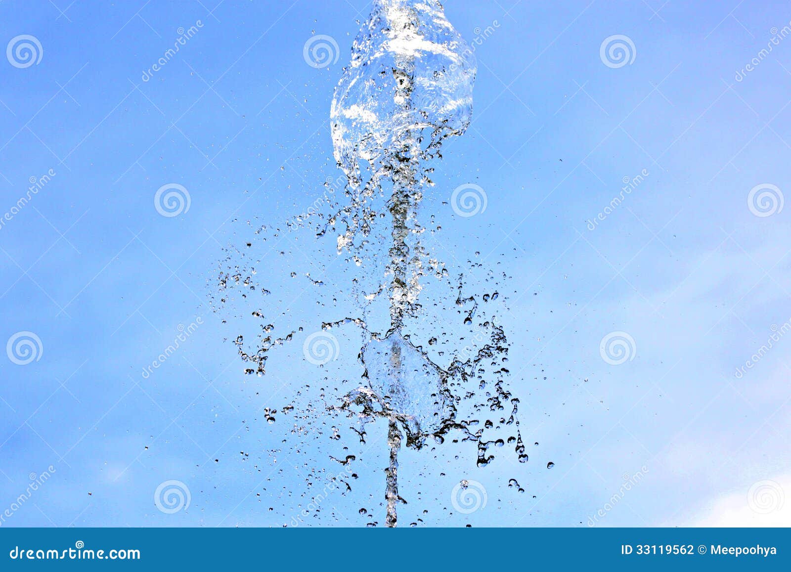 Water is Wide Spread on a Blue Background. Stock Photo - Image of drops ...
