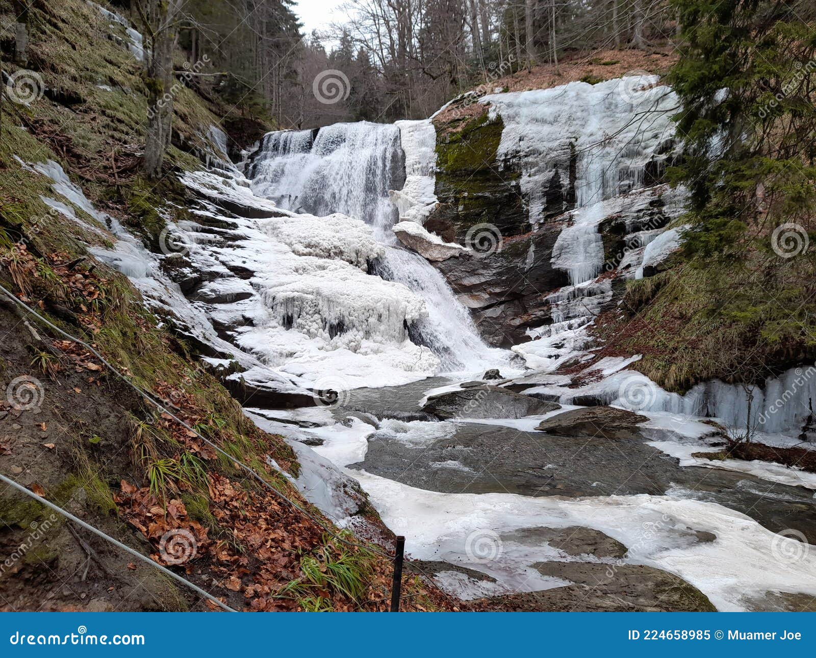 Water wind ice forest flow stock image. Image of autumn - 224658985