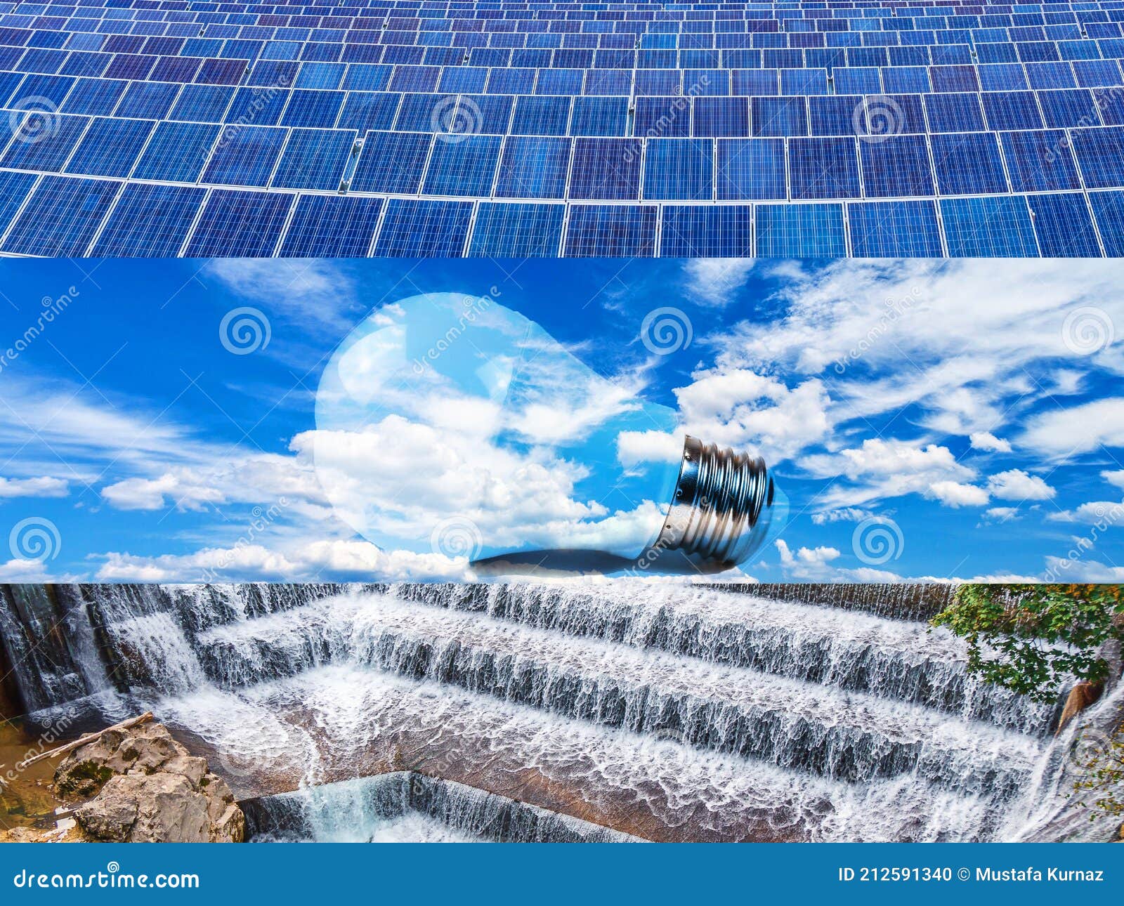 Water, Wind and Solar Energy Stock Photo - Image of power ...
