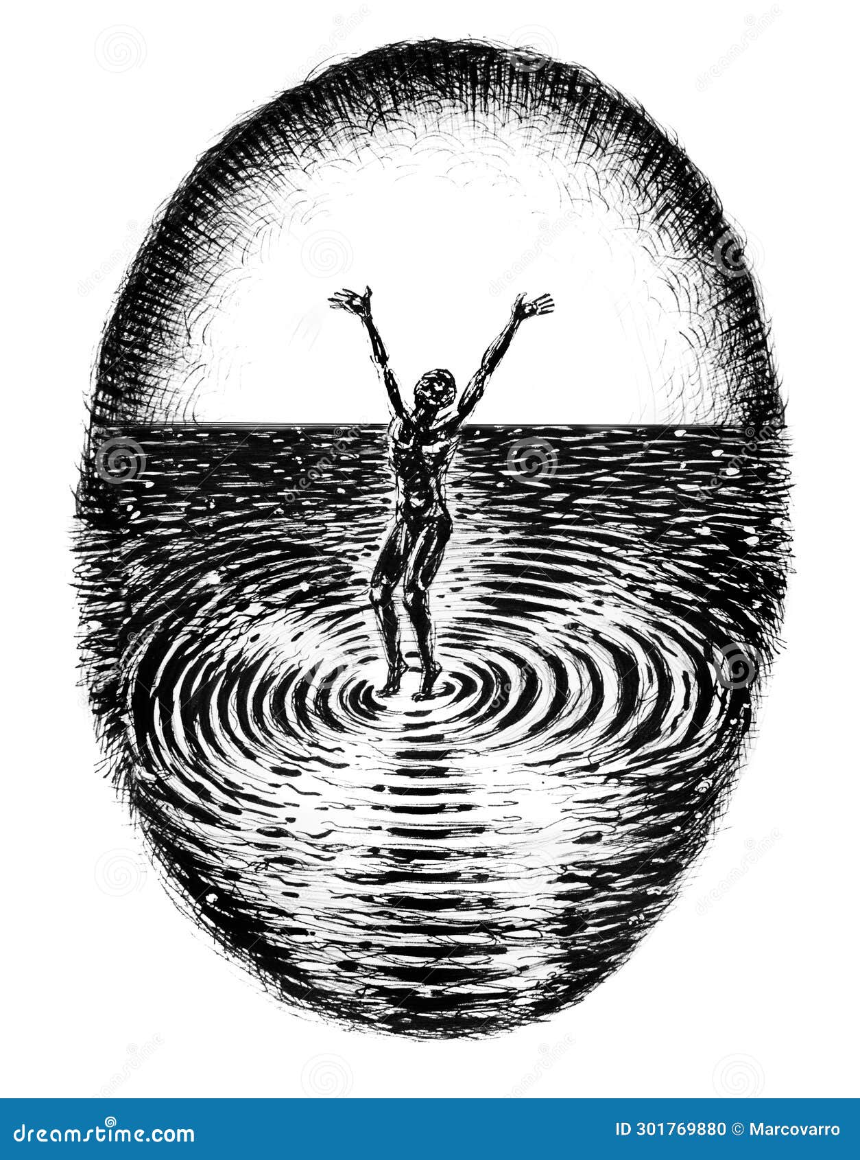 Water Womb Inner Transformation Stock Illustration - Illustration of ...