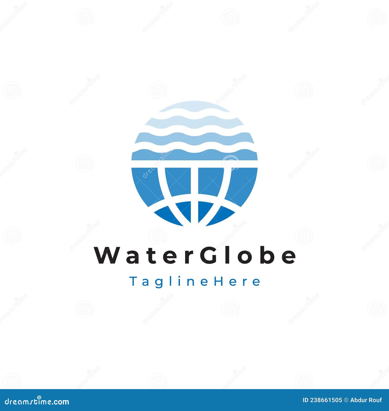 Water World or Globe Logo Template Stock Illustration - Illustration of ...