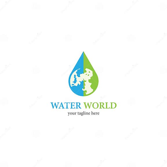 Water world logo template stock illustration. Illustration of creative ...