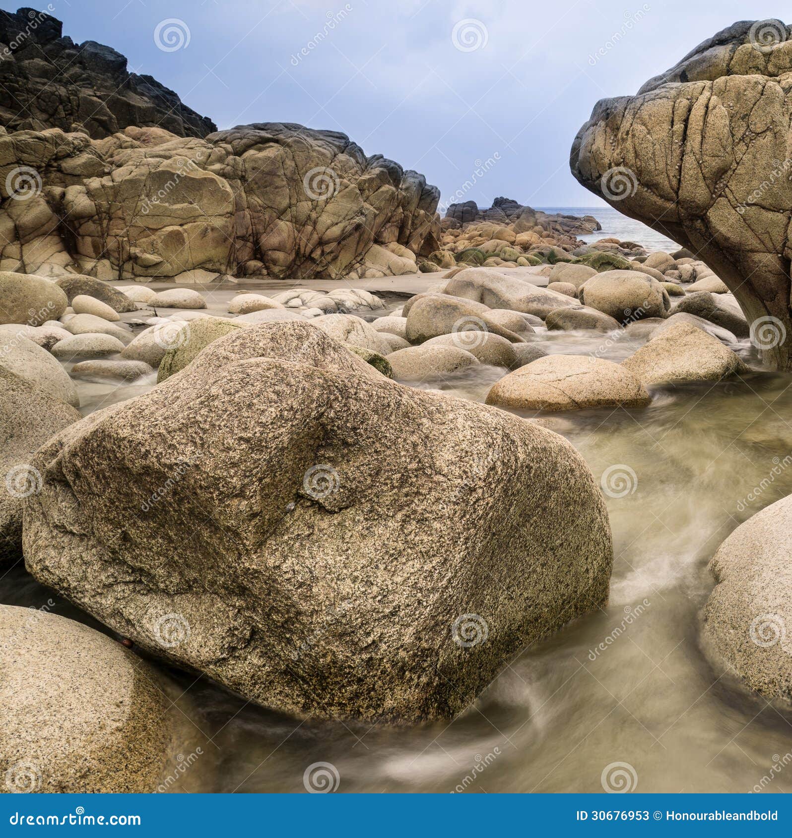 Water Worn Ancient Rocks Detail on Beach Stock Image - Image of coast ...